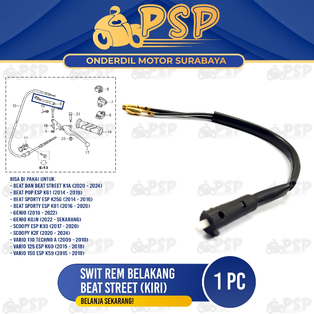 Swit Rem Belakang Beat Street / Genio – Switch Kabel Indikator Sensor ...